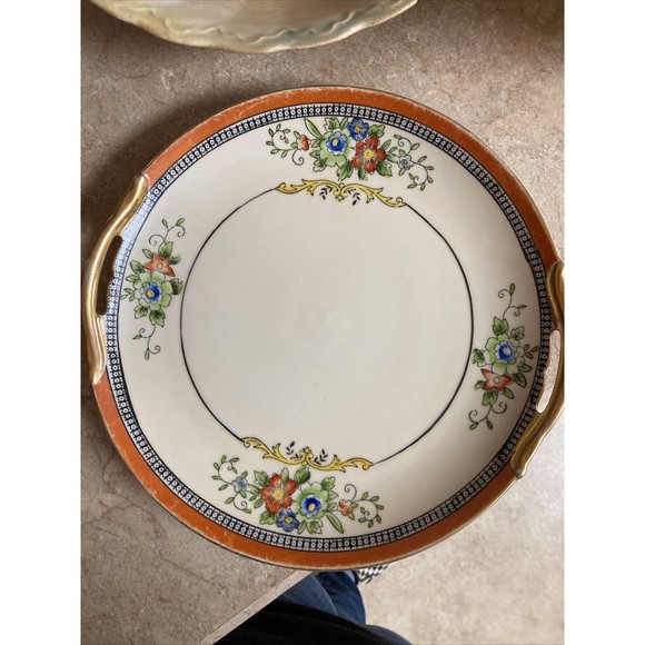 Noritake | Dining | Noritake M In Wreath Cake Plate Handles Japan Hand ...